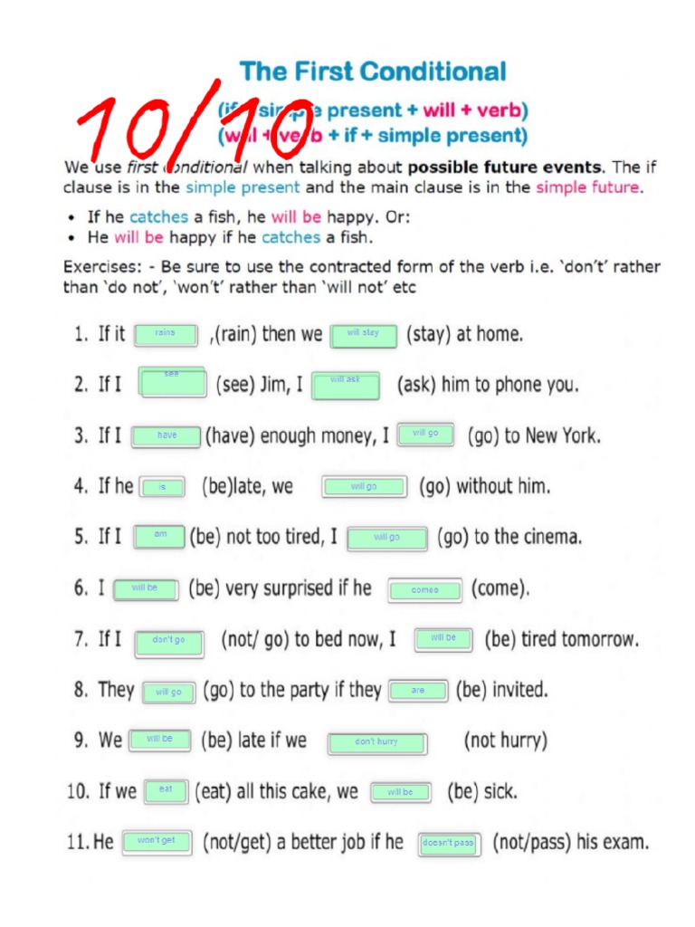 Homework - First Conditional | PDF