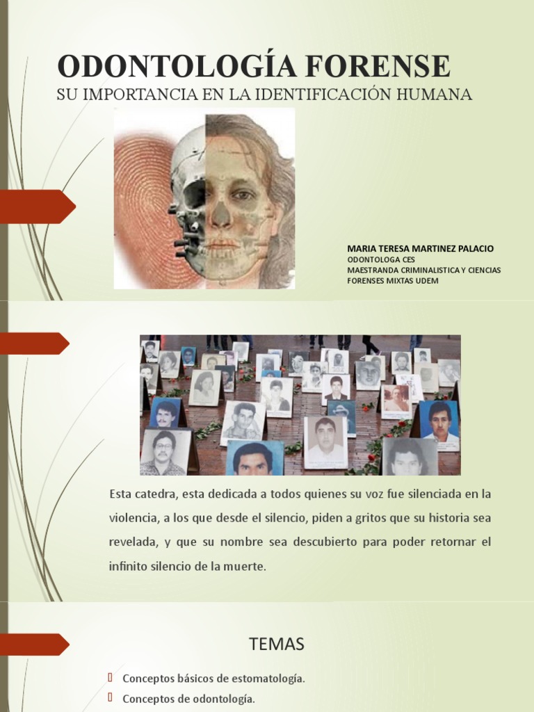 Clase 1 Odonto Forense | PDF | Odontología | Ciencia forense