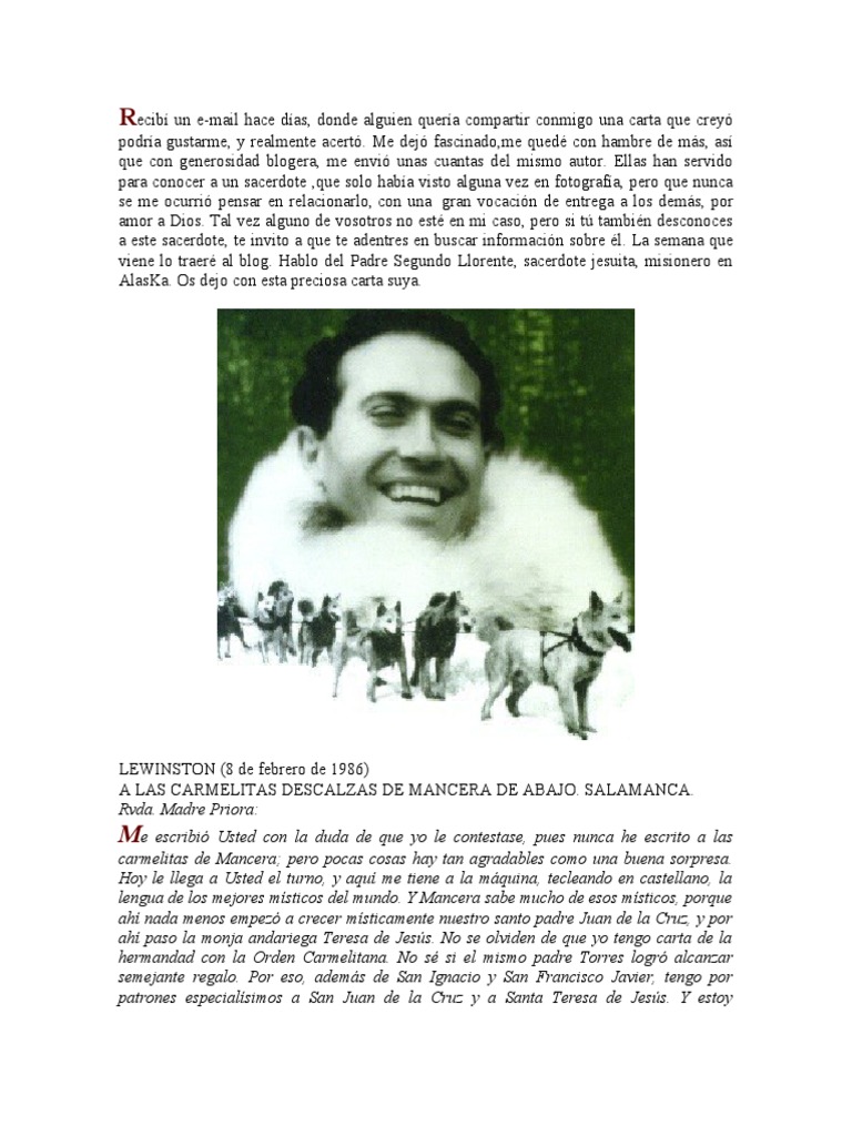 Carta A Unas Carmelitas - Segundo Llorente | PDF | Teresa De Ávila ...