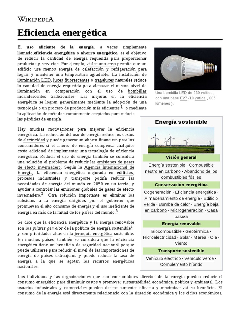Eficiencia Energética | PDF | Uso eficiente de energía | Encendiendo