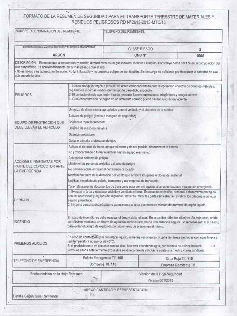 Hoja Resumen Transporte Matpel | PDF