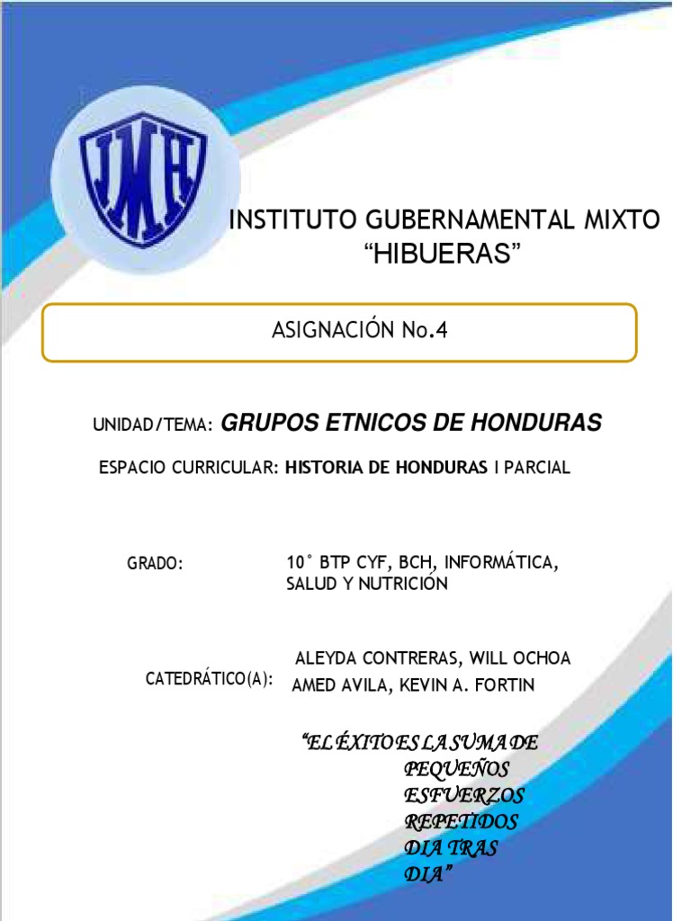 Asignacion N°4 Historia de Honduras IGMH 2022 | PDF | Honduras | Pueblos Indígenas de las Américas