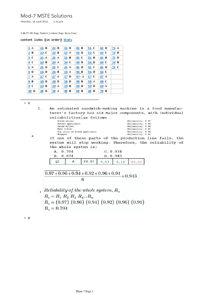 Mod-7 MSTE Solutions | PDF