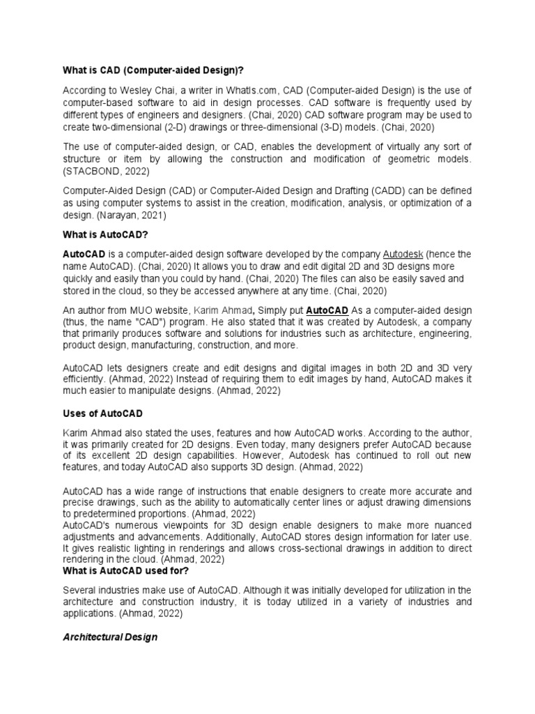 CAD_Research#1 | PDF | Computer Aided Design | Auto Cad