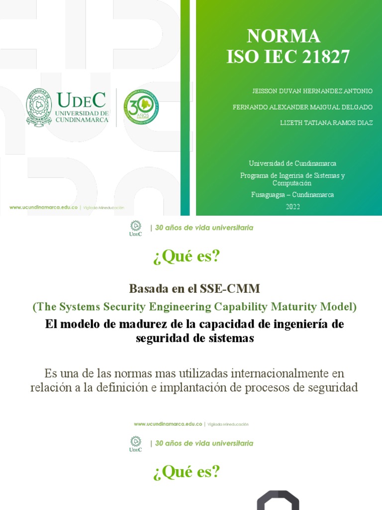 ISO/IEC 21827: Modelo de Madurez en Seguridad | PDF | Ciencias de la ...