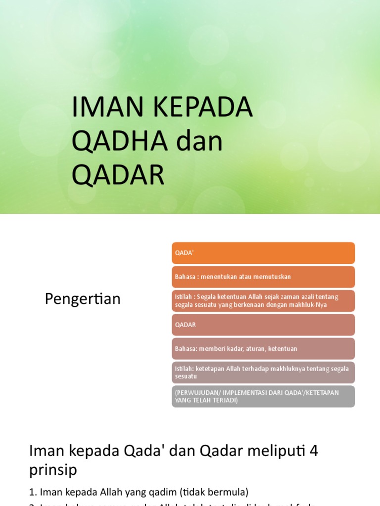 IMAN KEPADA QADHA Dan QADAR | PDF