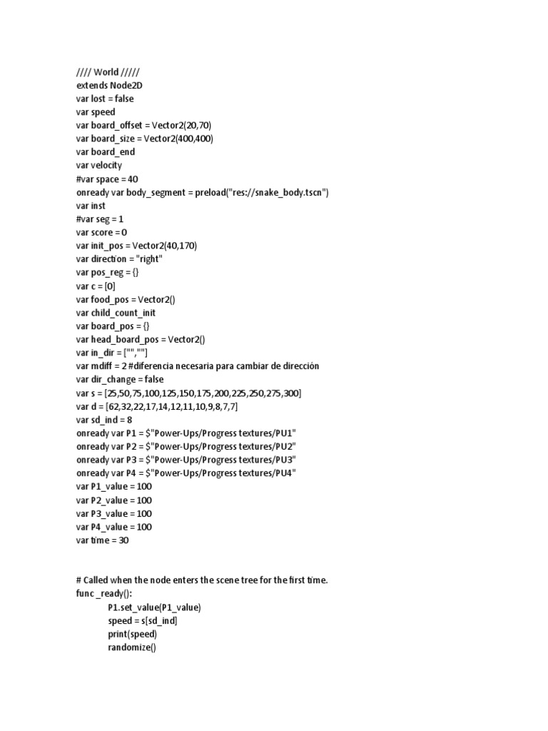 Codigo Juego Snake | PDF