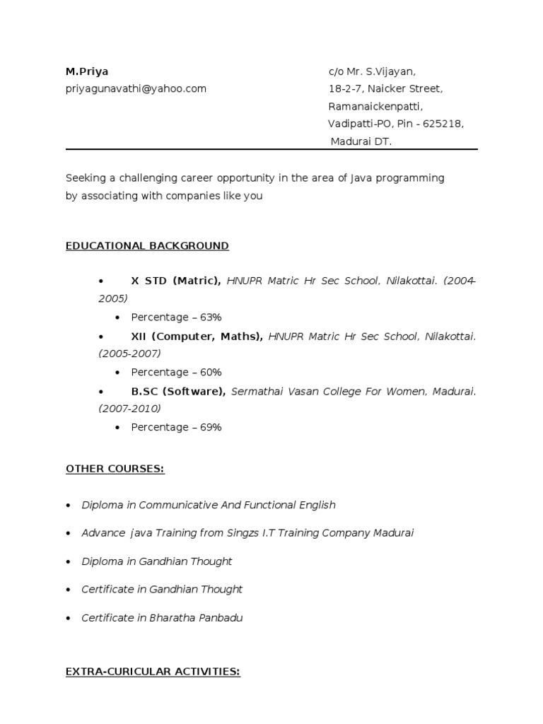 Priya Resume Updated | PDF