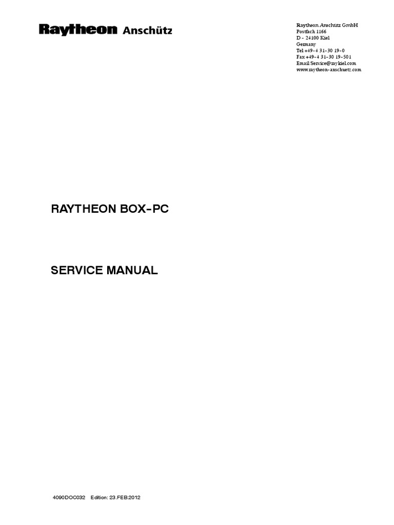 Raytheon Box-PC Service Manual | PDF | Power Supply | Fuse (Electrical)