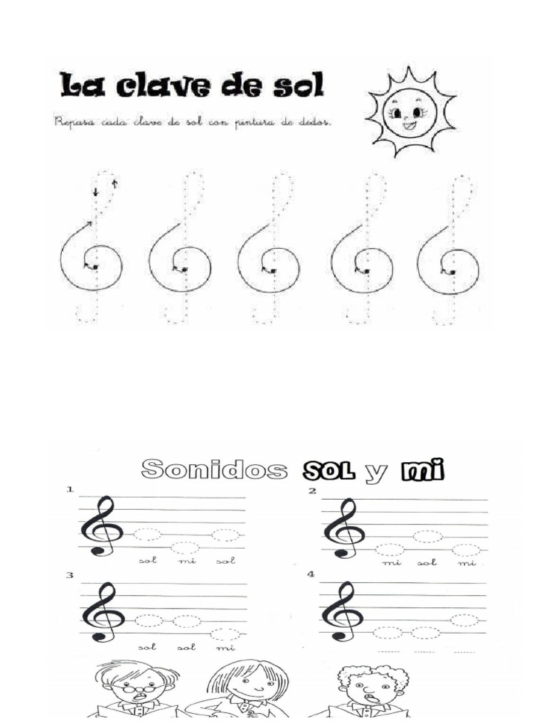 Fichas Clave de Sol | PDF