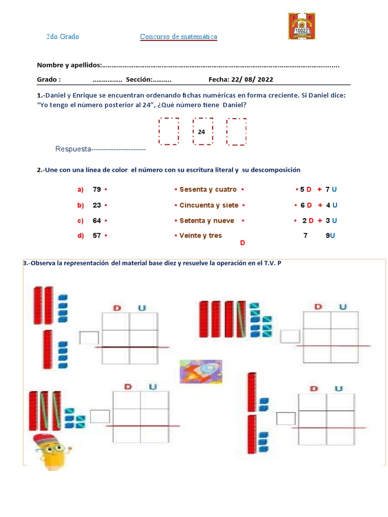 Concurso de Matematica - Segundo Grado | PDF