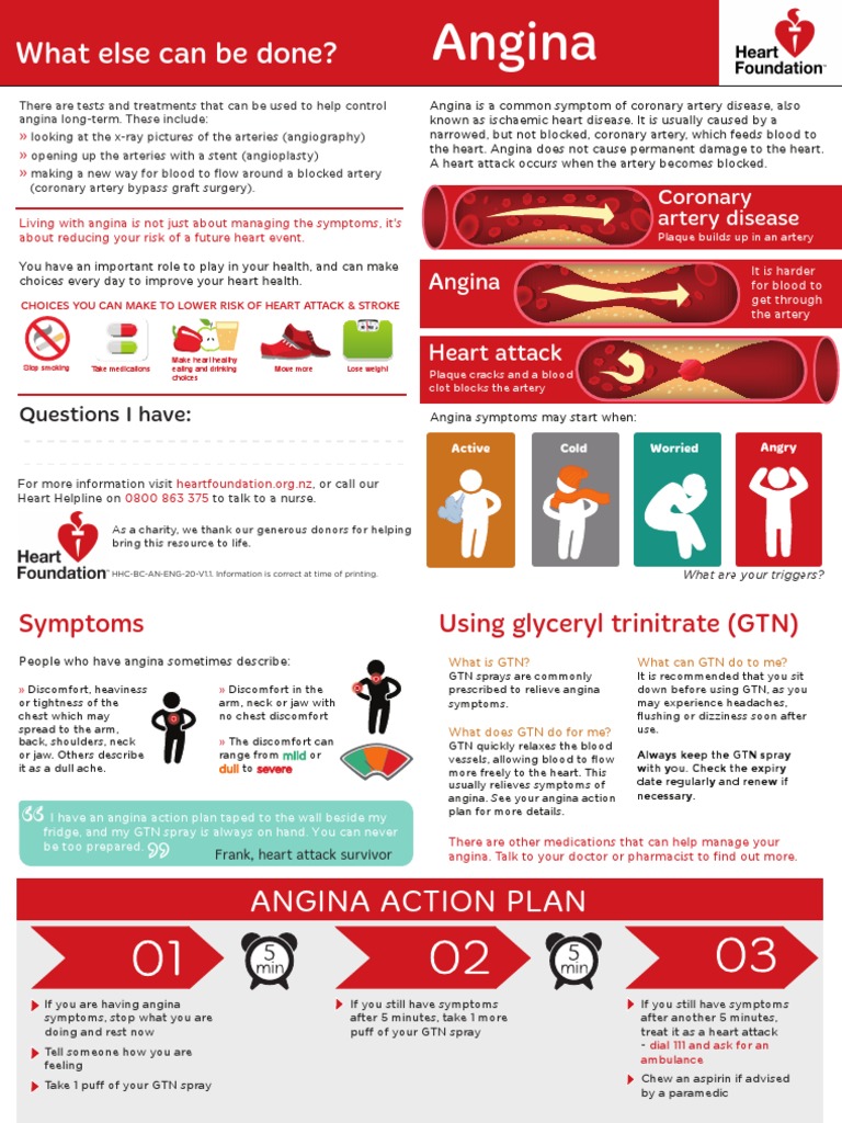What Is Angina Pamphlet | PDF | Coronary Artery Disease | Myocardial ...