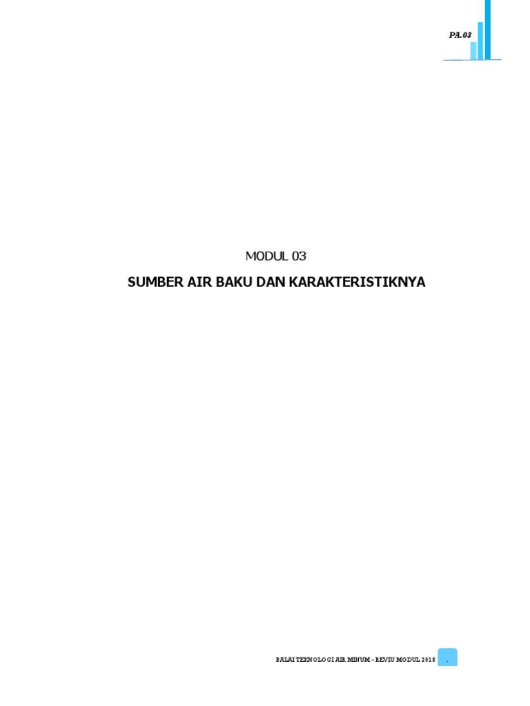 Sumber Air Baku Dan Karakteristik Air | PDF