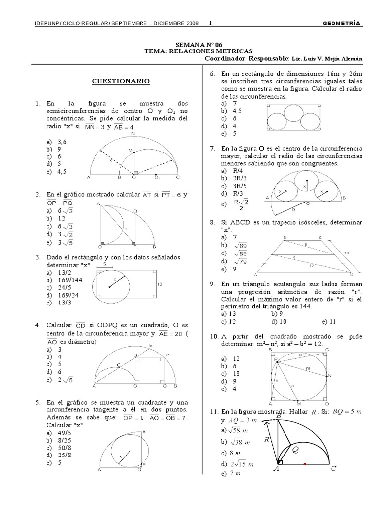 Geometria Luis Mejia Alem | PDF | Geometría del plano euclidiano | Matemática Elemental