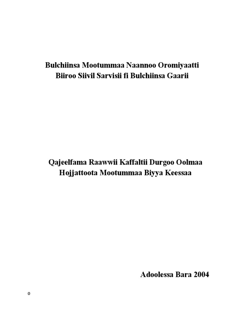 Qajeelfama Durgoo Oolmaa Final | PDF