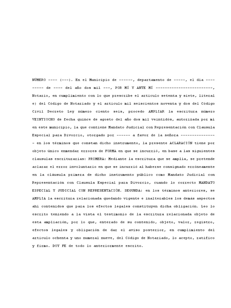 Escritura de Ampliación Por Error de Forma, Nombres | PDF