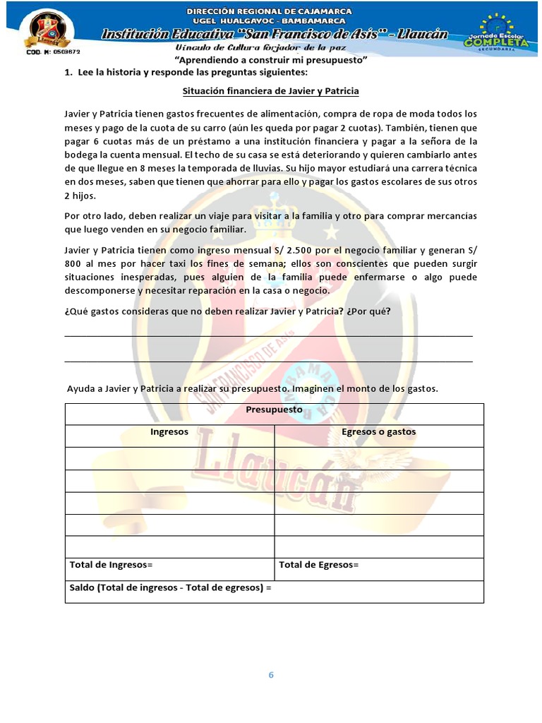 Ac02 Ex04 5° | PDF | Presupuesto | Economias