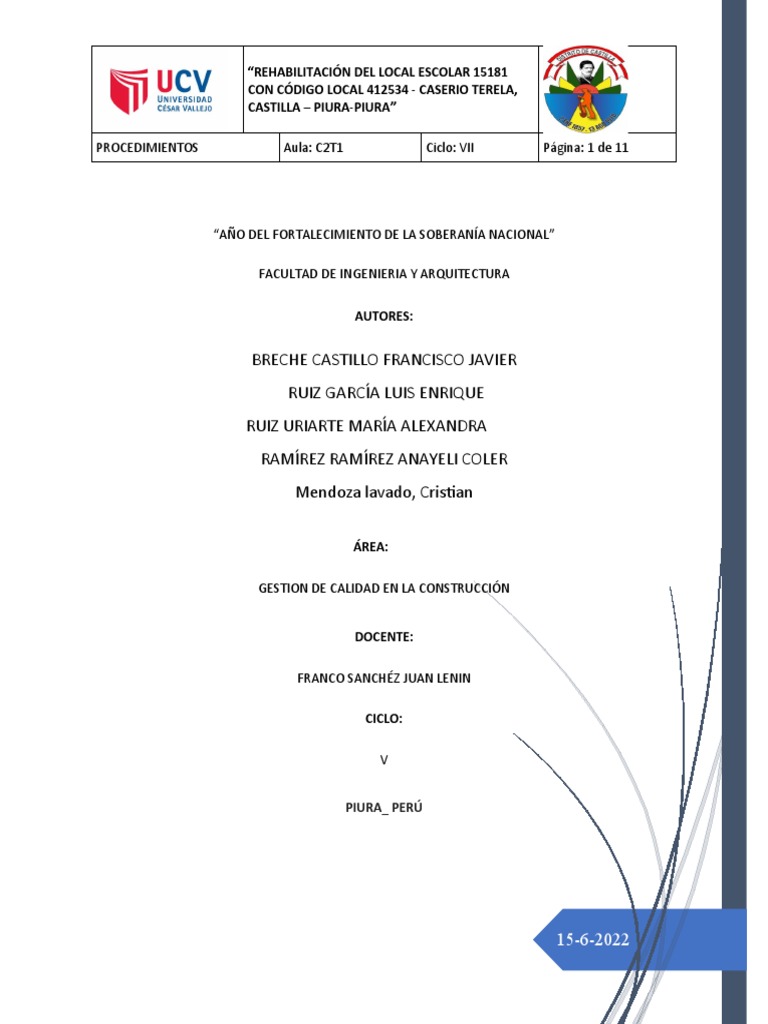 Procedimiento de Preparacion de Concreto Simple | PDF | Hormigón | Cemento