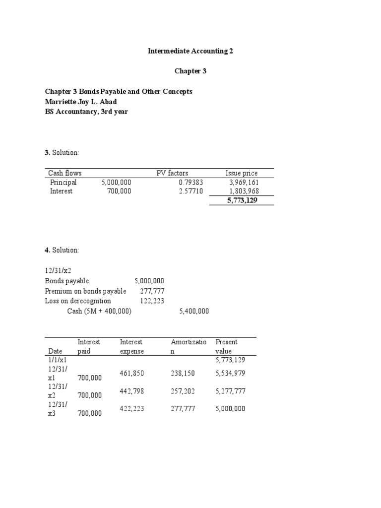 Intermediate Accounting 2 Chapter 3 Bonds | PDF | Capital Surplus ...
