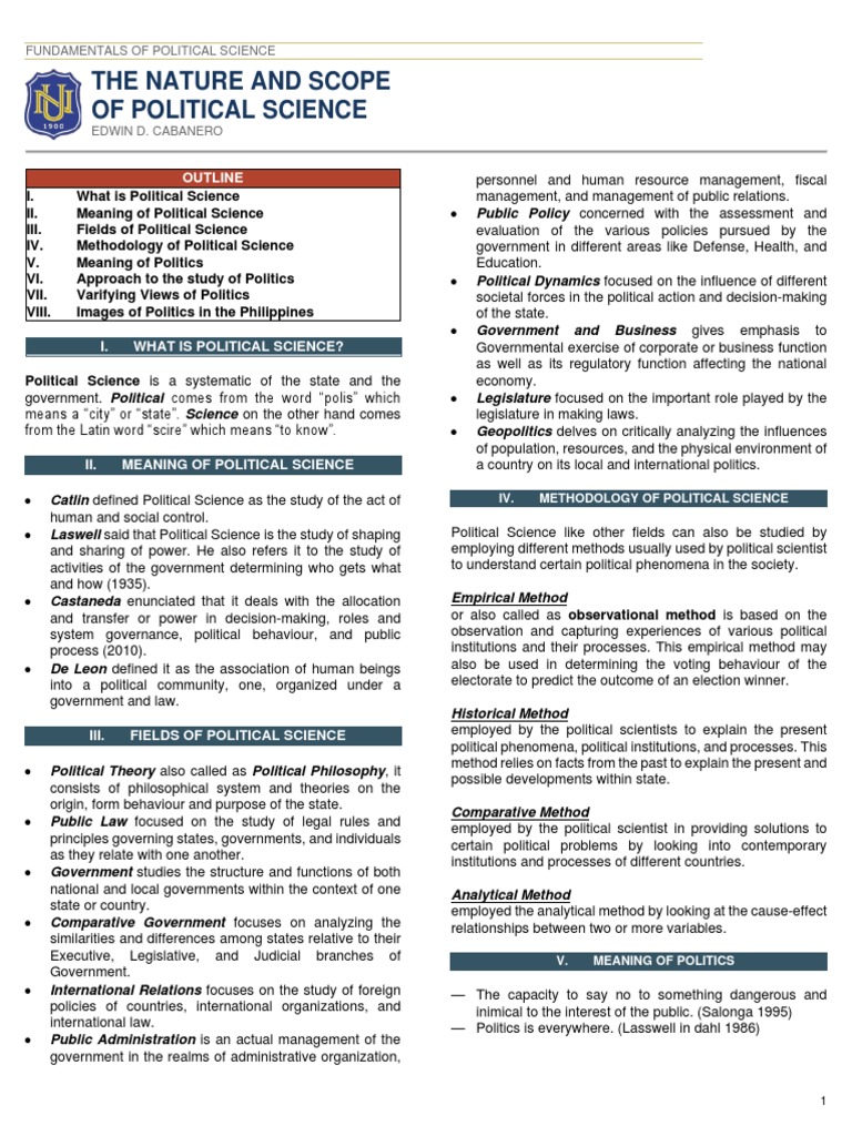 Political Science Fundamentals | PDF