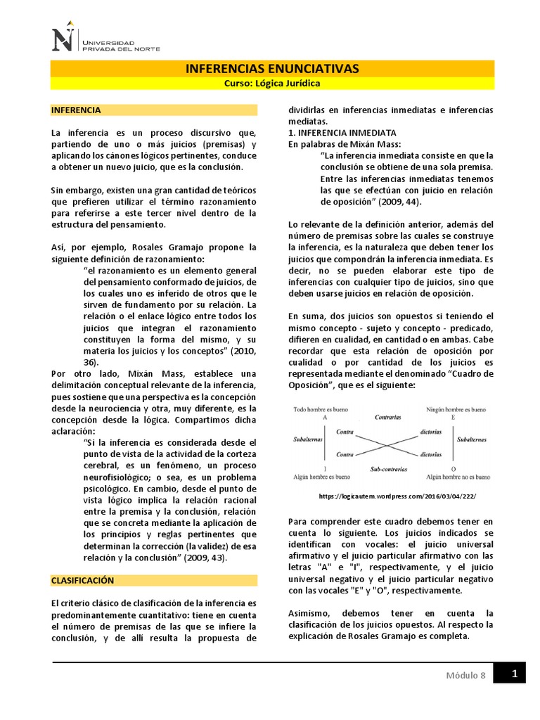 Modulo 8 (Lectura) Inferencias | PDF | Inferencia | Verdad