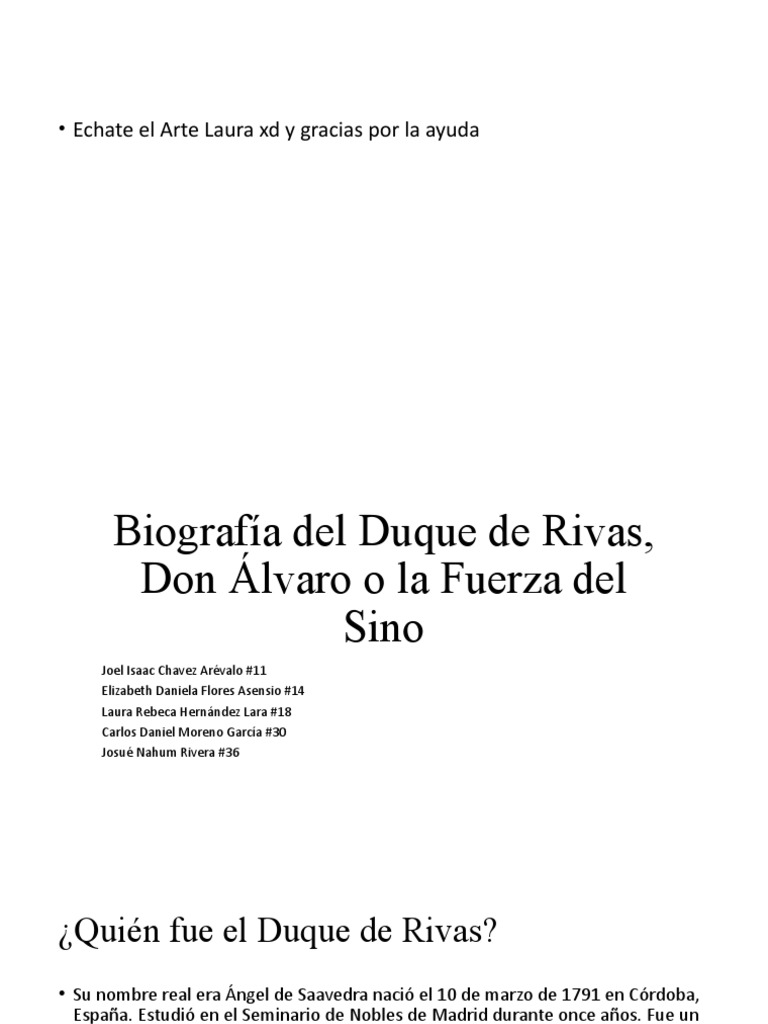 Biografía y obra del Duque de Rivas | PDF | Clásicos