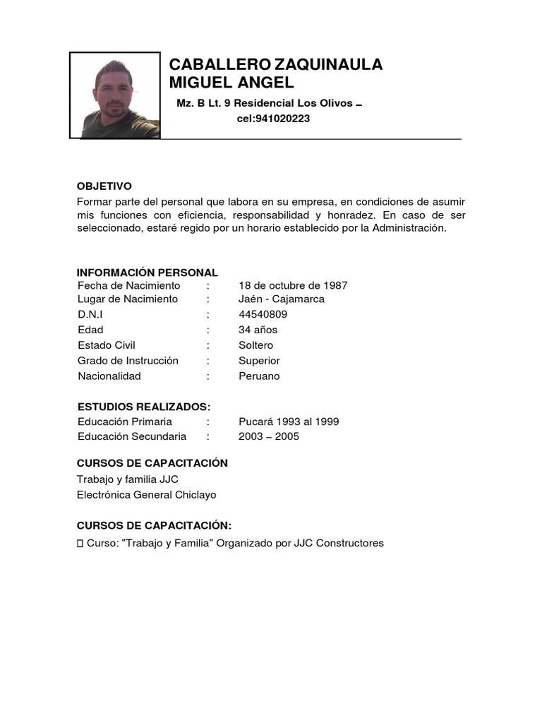 Miguel Caballero CV-1 | PDF