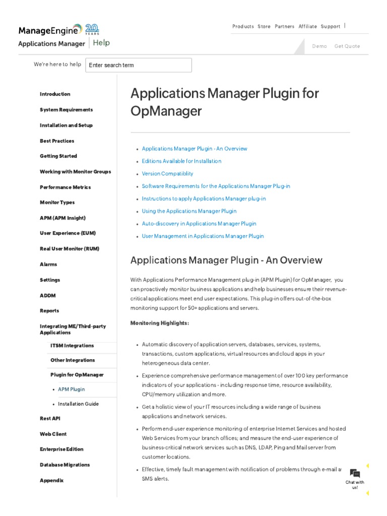 Applications Manager Plugin For OpManager - Applications Manager User Guide | PDF | Application ...