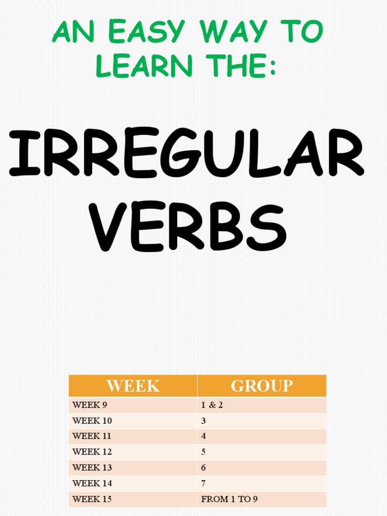 Irregular Verbs Learning Guide | PDF