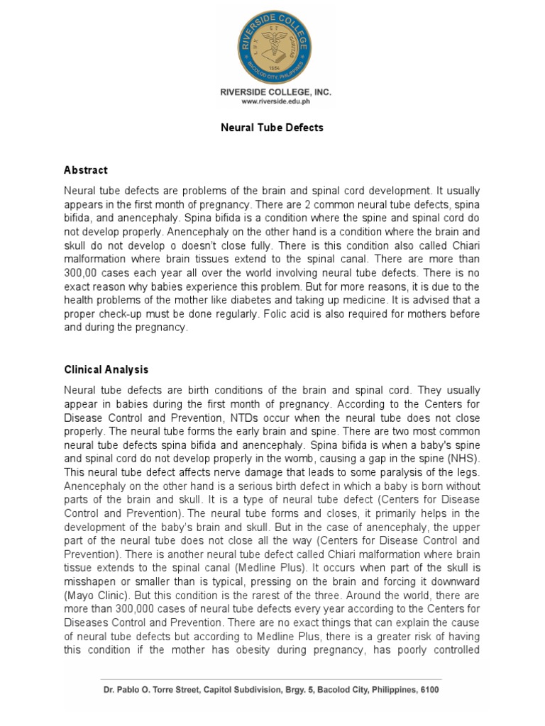 Neural Tube Defects | PDF | Clinical Medicine | Pediatrics