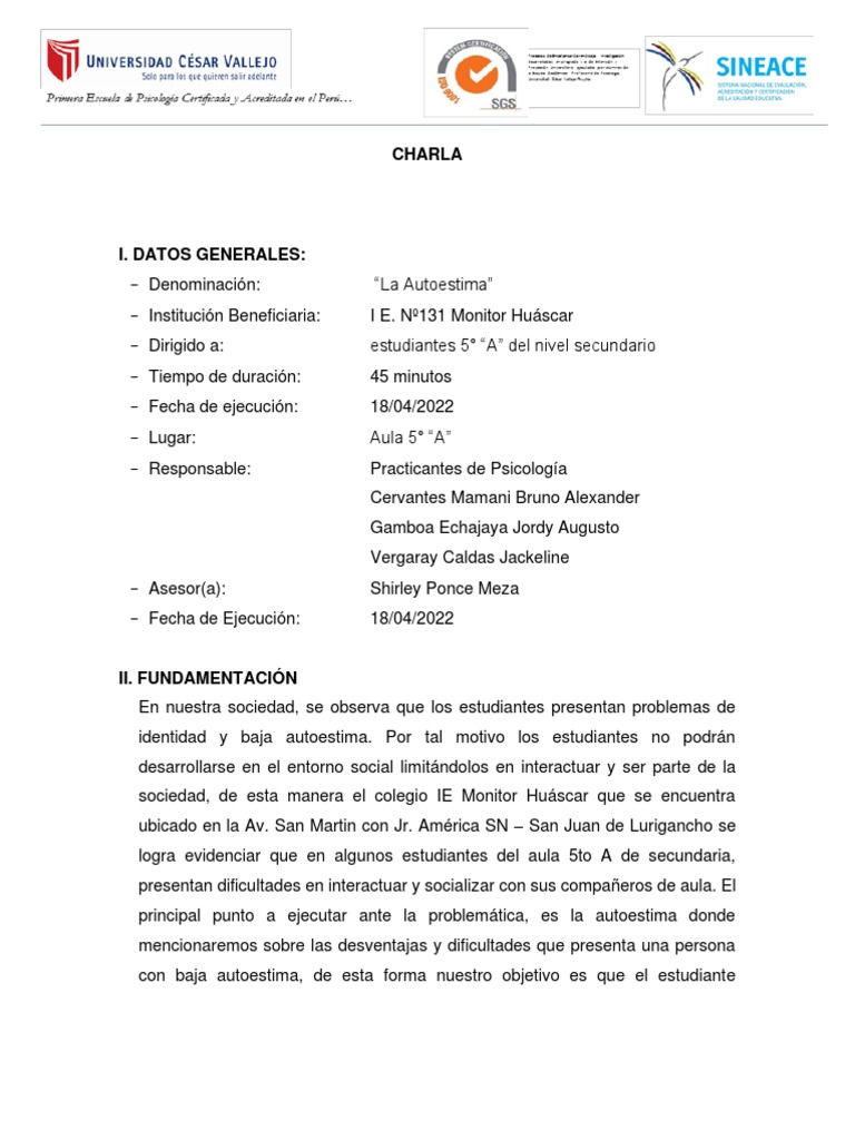 Autoestima Sesion 1 | PDF | Autoestima