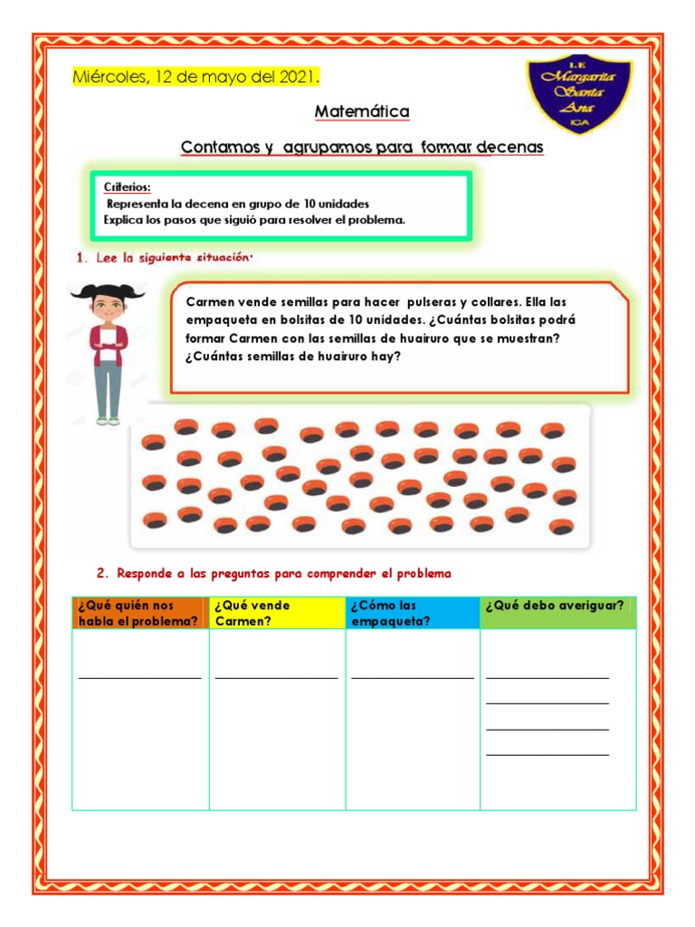 Contando y agrupando para formar decenas | PDF