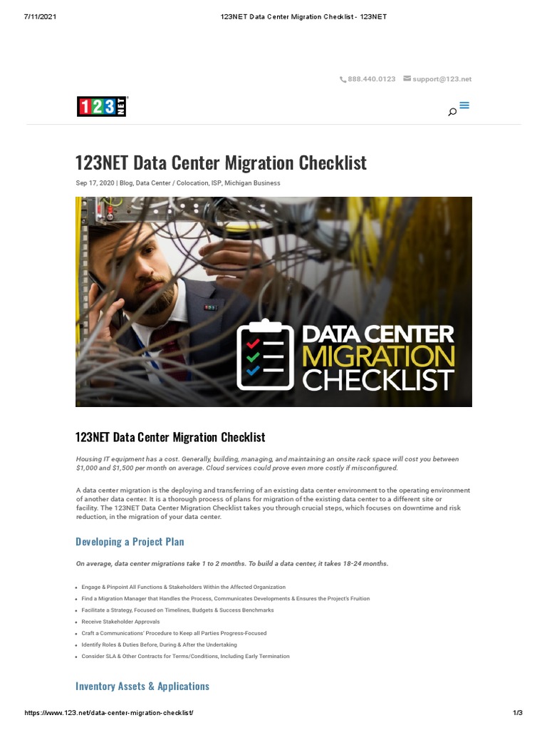 123NET Data Center Migration Checklist - 123NET | PDF | Data Center ...