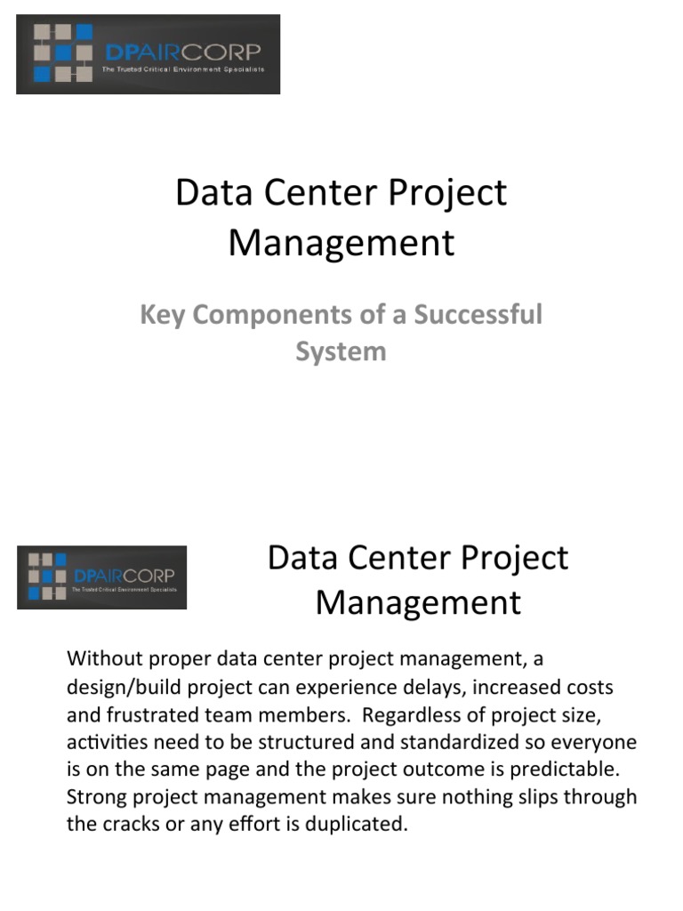 Key Principles of Effective Data Center Project Management | PDF ...