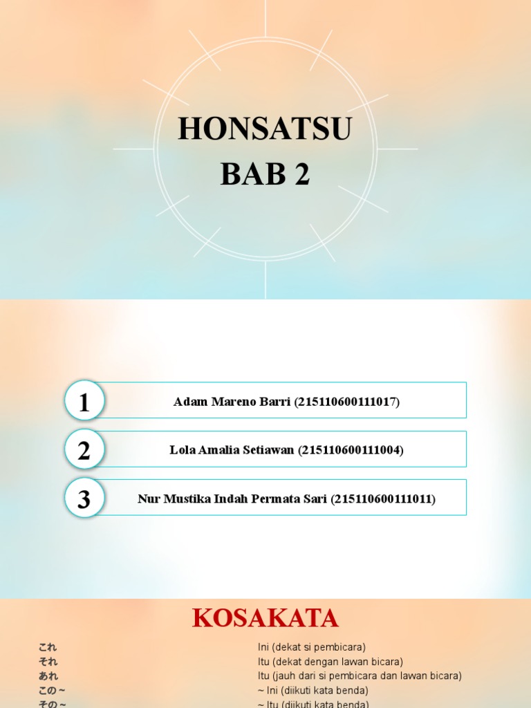 Bunpou Bab 2 Kel.3 Honsastu | PDF