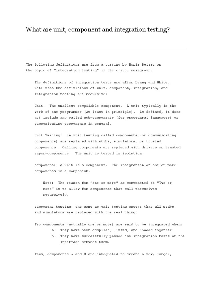 What Are Unit Testing | PDF | Unit Testing | Software Bug What Are Unit Testing | PDF | Unit Testing | Software Bug