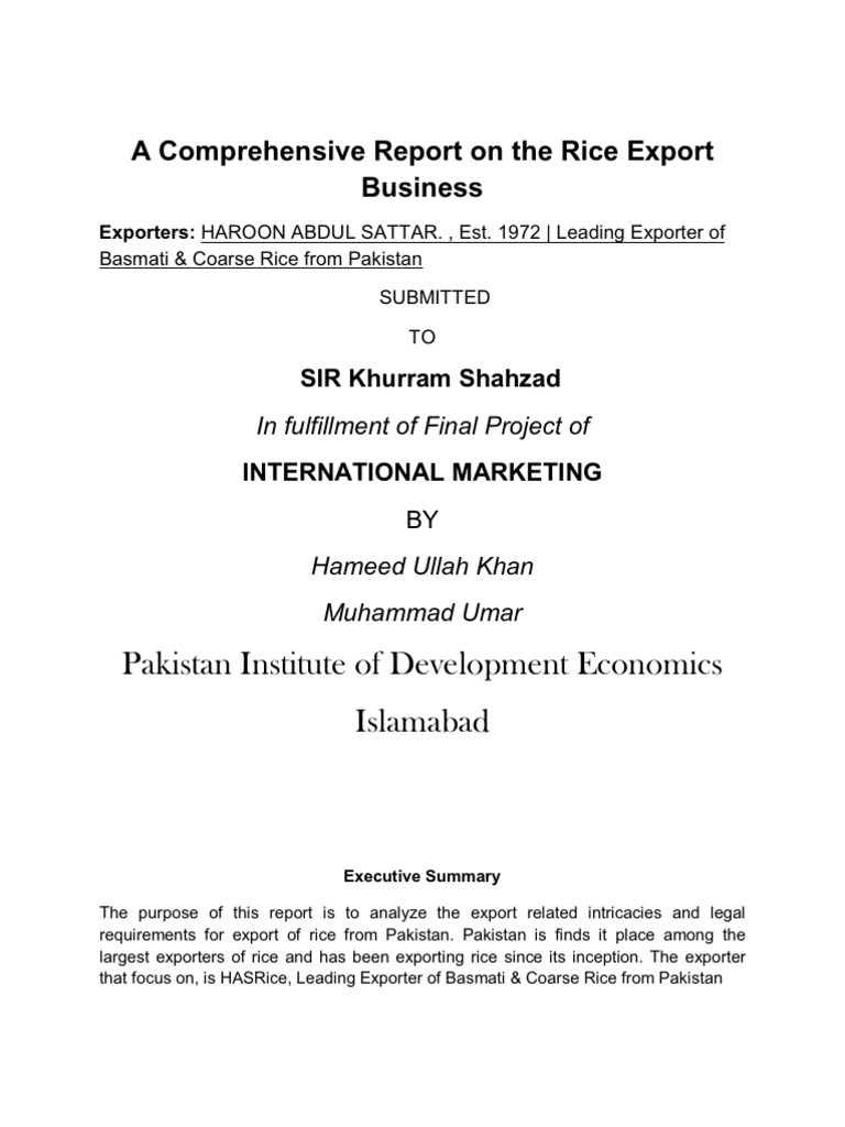 Rice Export Business Insights | PDF | Receipt | Invoice
