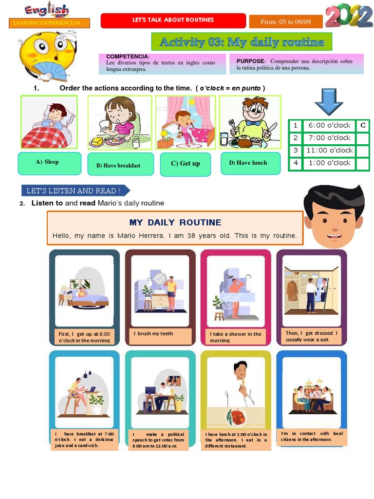 Activity 3. My Daily Routine | PDF | Cuisine | Food And Drink