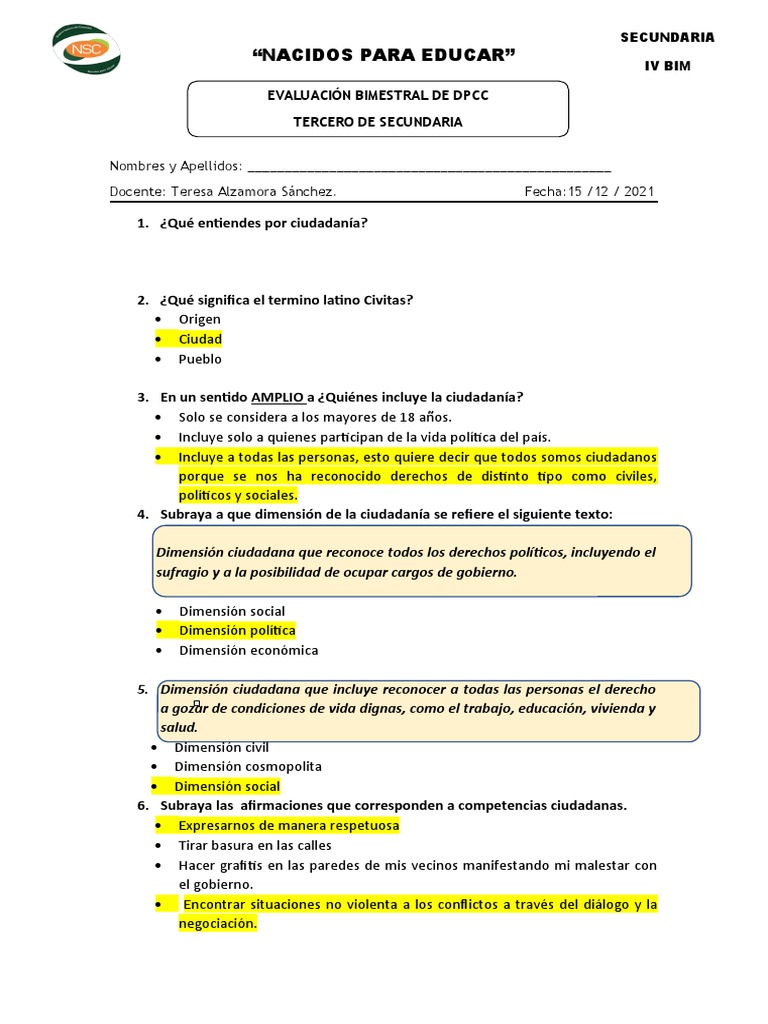 EXAMEN de DPCC David | PDF | Estado (política) | Ciudadanía