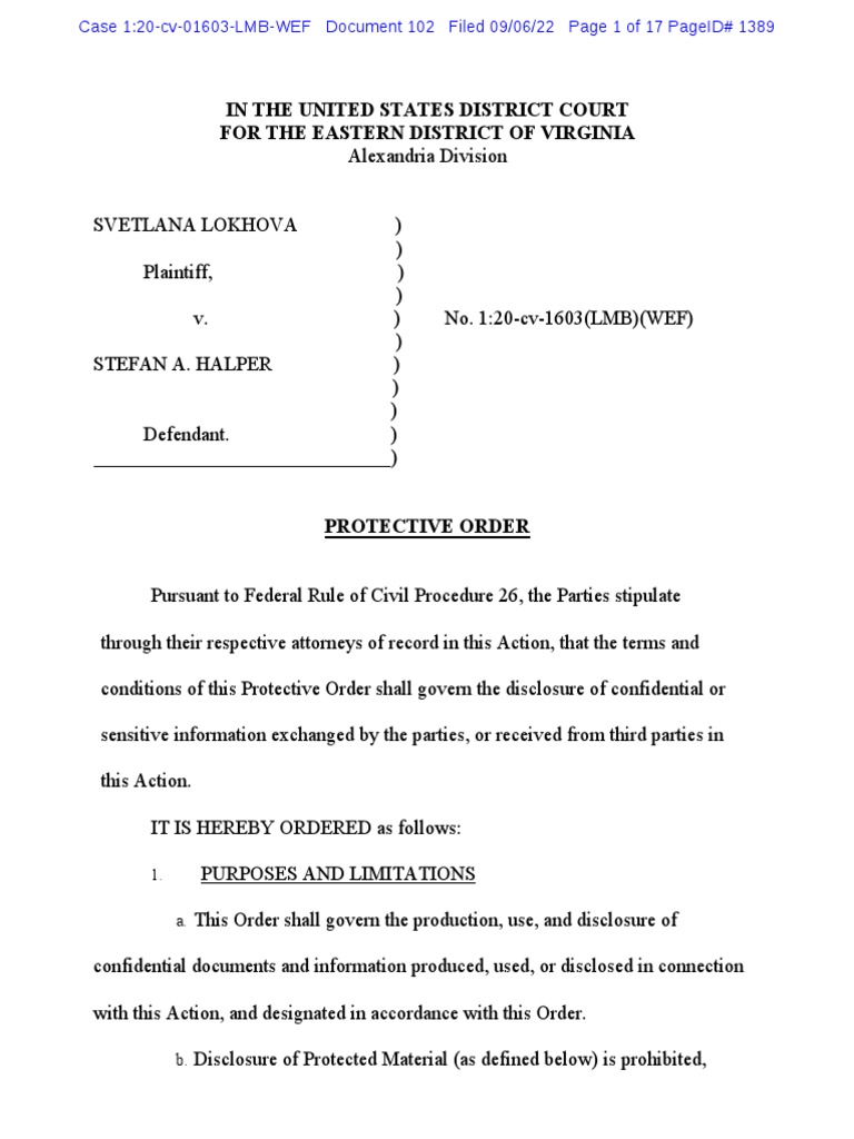 In The United States District Court For The Eastern District of ...