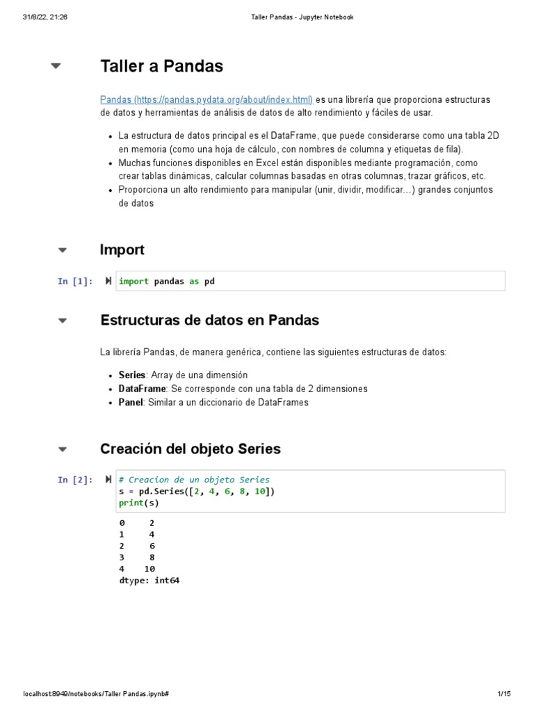 Taller Pandas | PDF | Edad de información | Informática