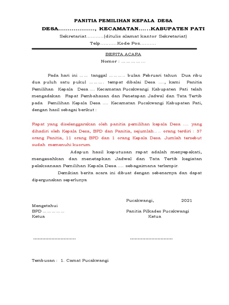 Contoh BA Dan SK | PDF