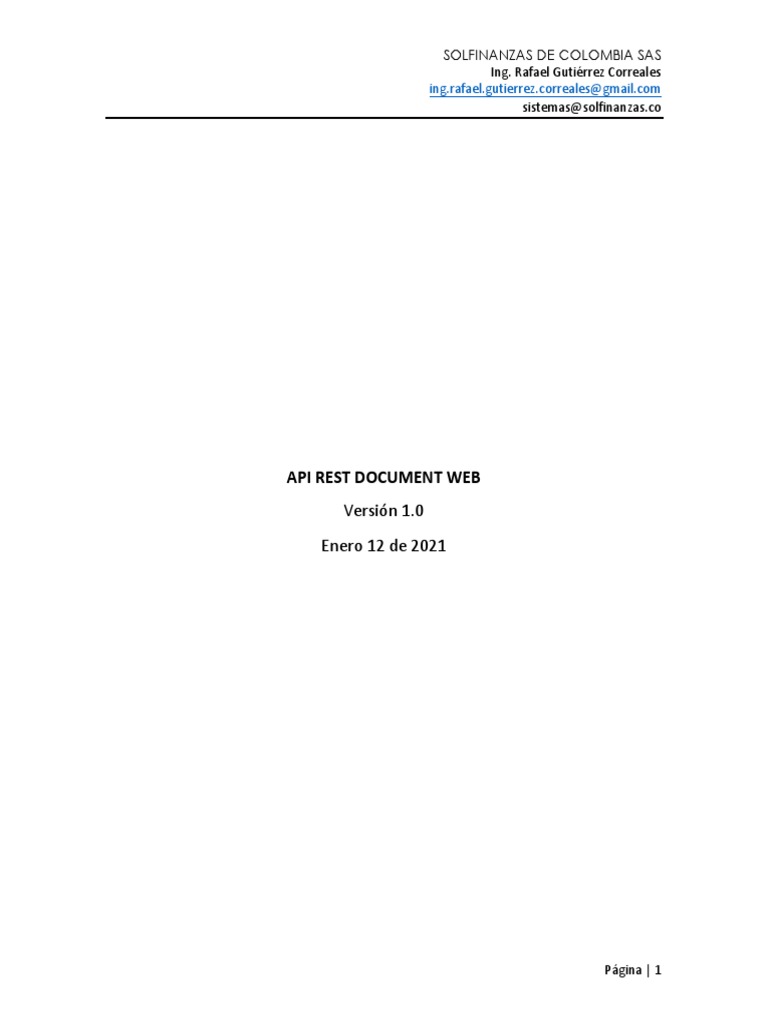 DOCUMENTACION API DOCUMENTO WEB v1 | PDF | Json | Transferencia de ...