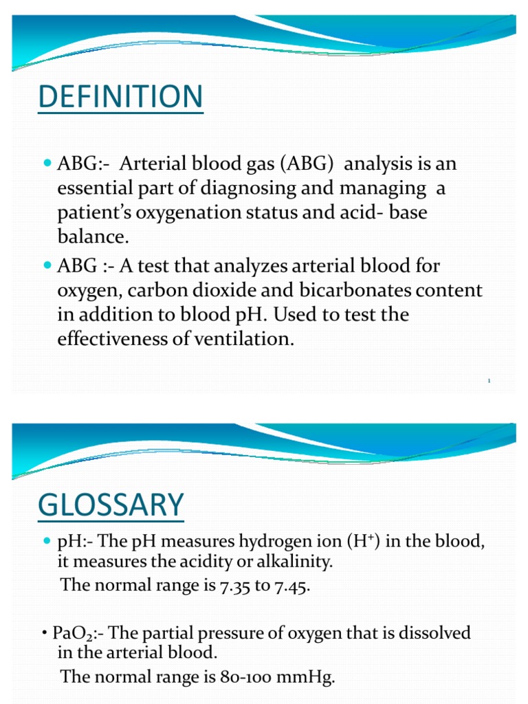 Arterial Blood Gas Analysis Overview | PDF | Chemistry | Physiology