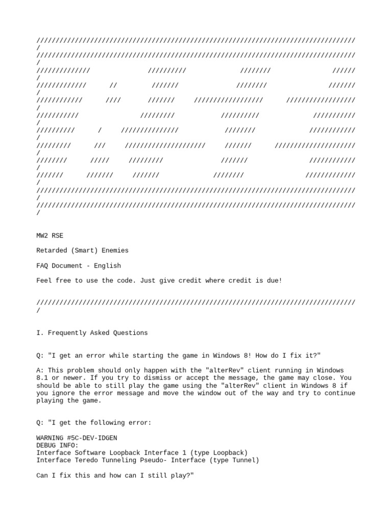 MW2 Rse Faq Read Me | PDF | System Software | Computer Architecture