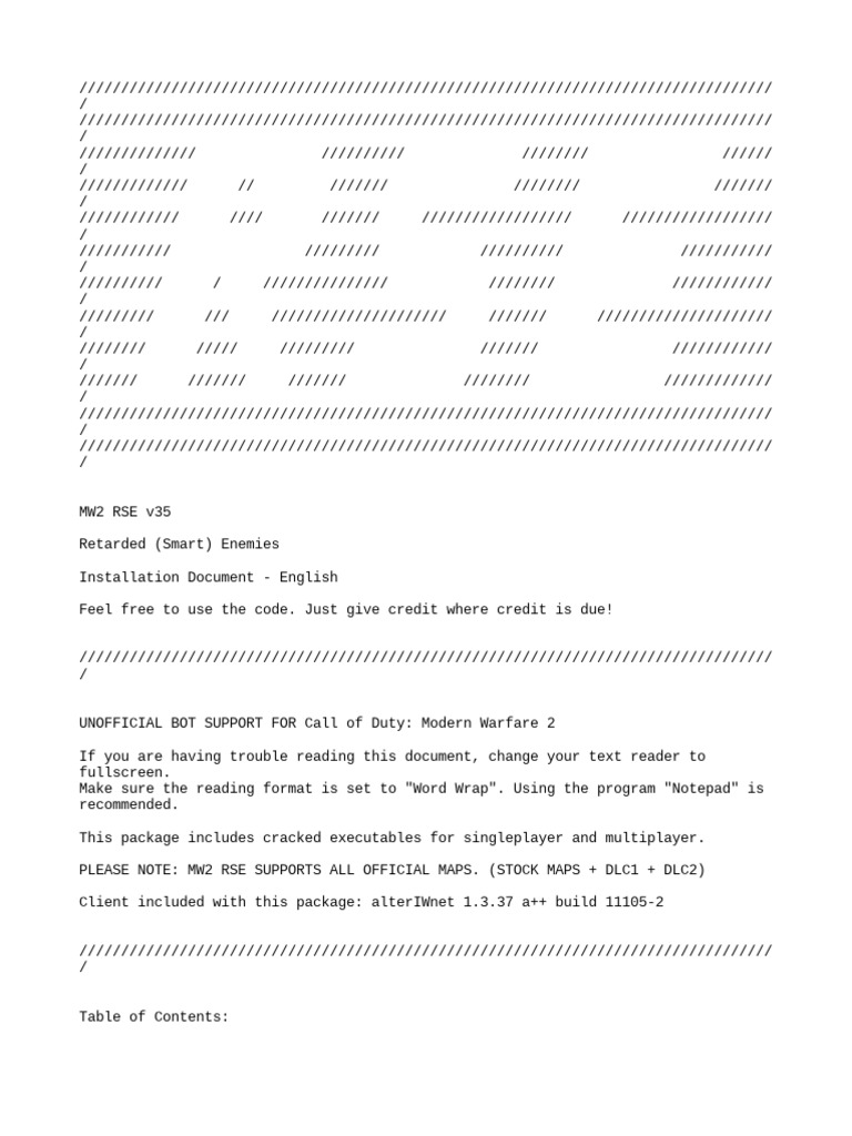 MW2 RSE v35 Installation READ ME | PDF | Computing | Computer Science