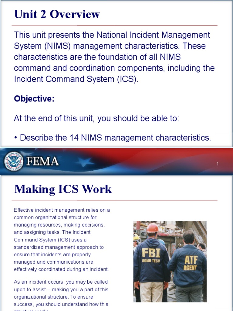 NIMS Management Characteristics Unit Overview | PDF | Incident Command System | Business