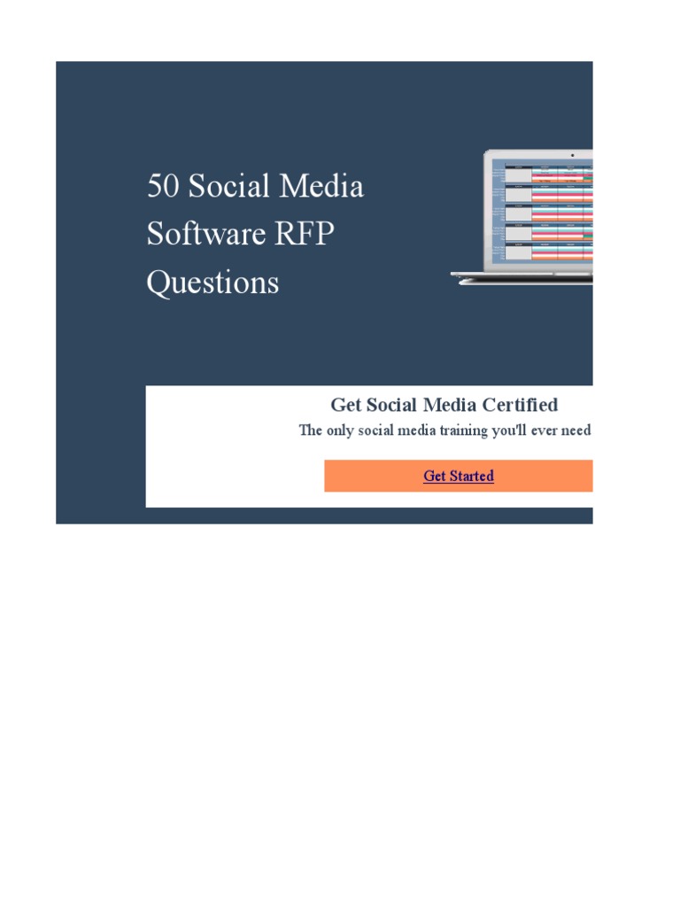 HubSpot - 50 Social Media Software RFP Questions | PDF | Social Media ...