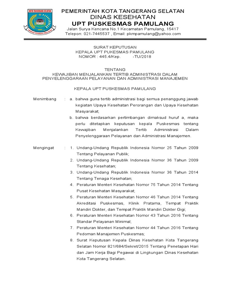 1.2.5.10 SK Kewajiban Menjalankan Tertib Administrasi Dalam ...