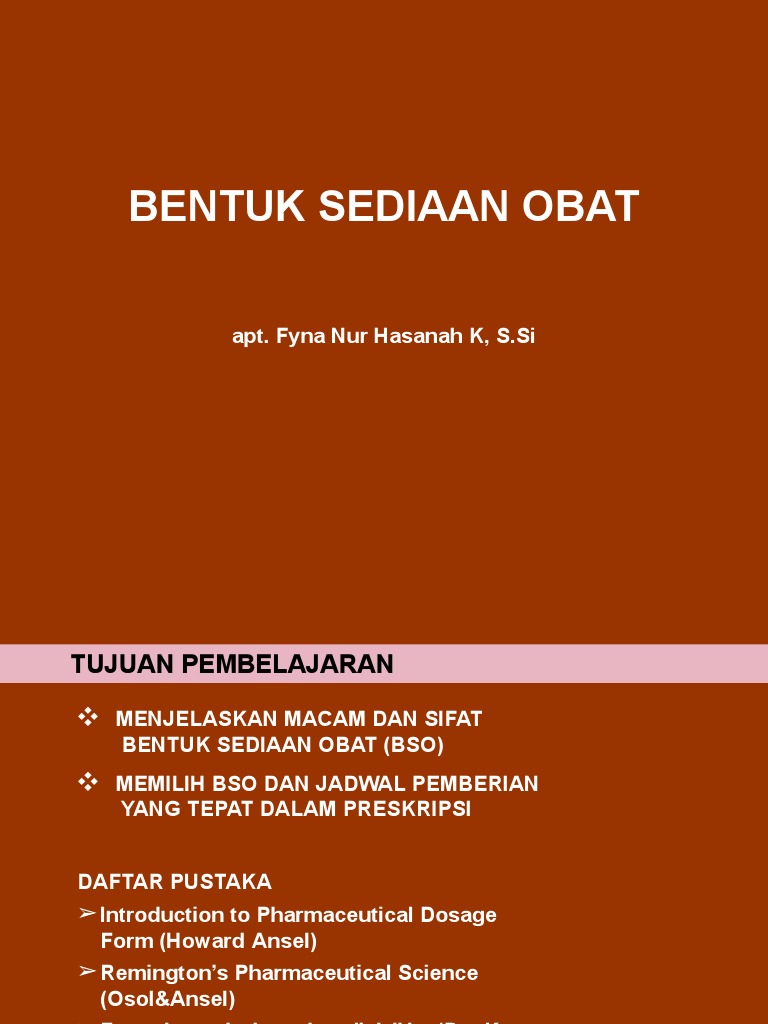 Jenis dan Manfaat Sediaan Obat | PDF